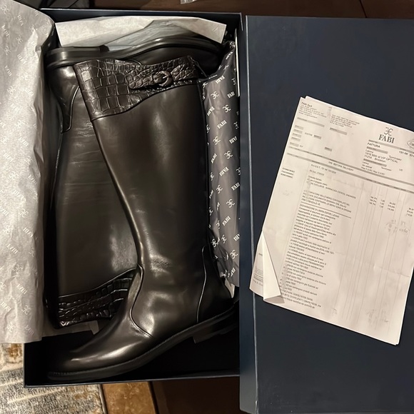 fabi | Shoes | New Fabi Boots With Crocodile Top | Poshmark